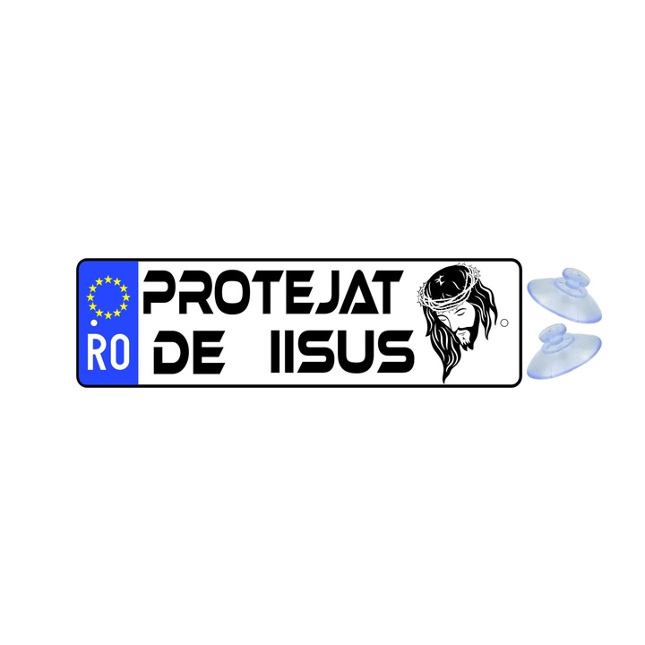 Placuta auto haioasa Protejat de IISUS, PVC, 51x11 cm - eMAG.ro