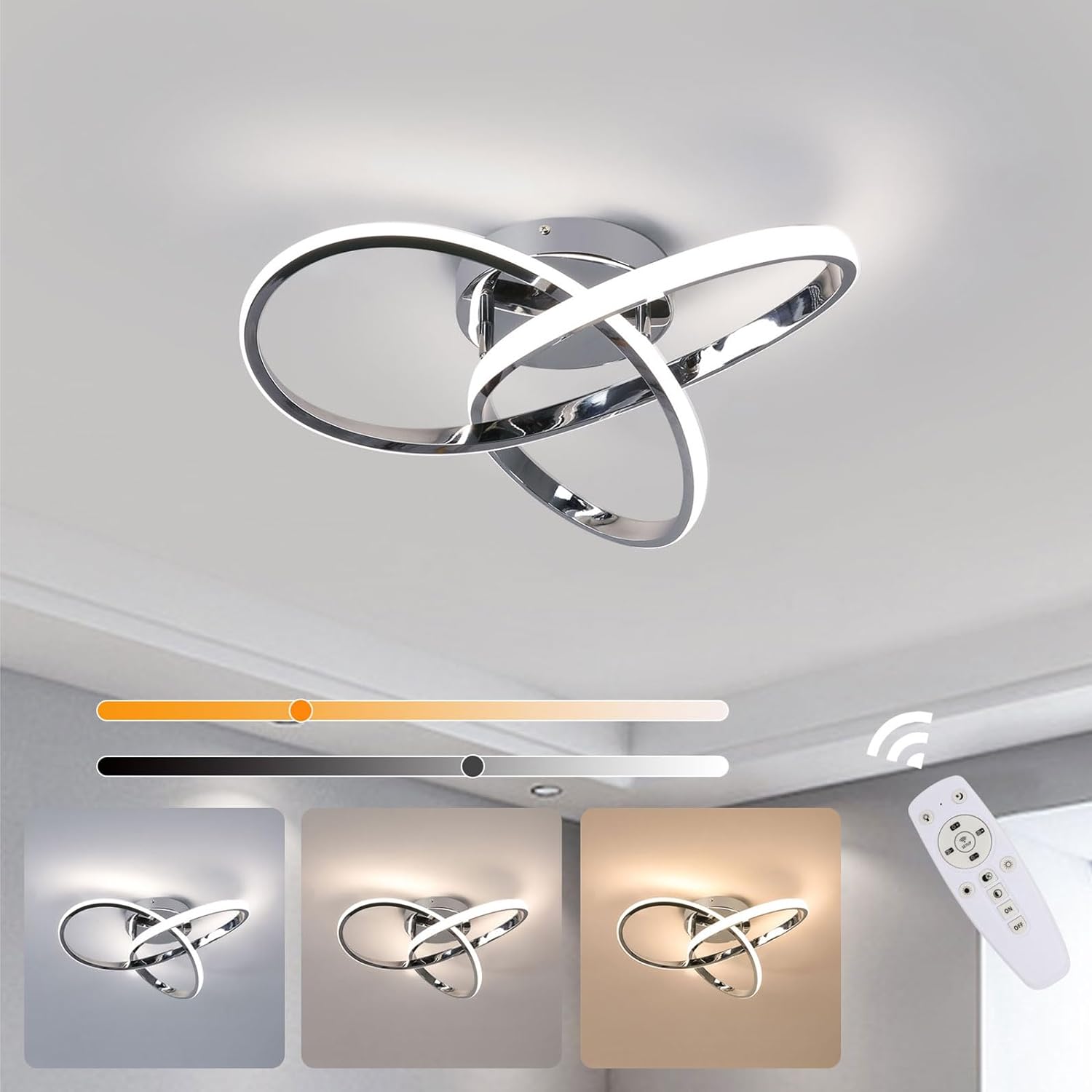 Plafoniera Led, Toolight, 36w, 4050lm, Dimmabila, Cu Telecomanda 3000k ...