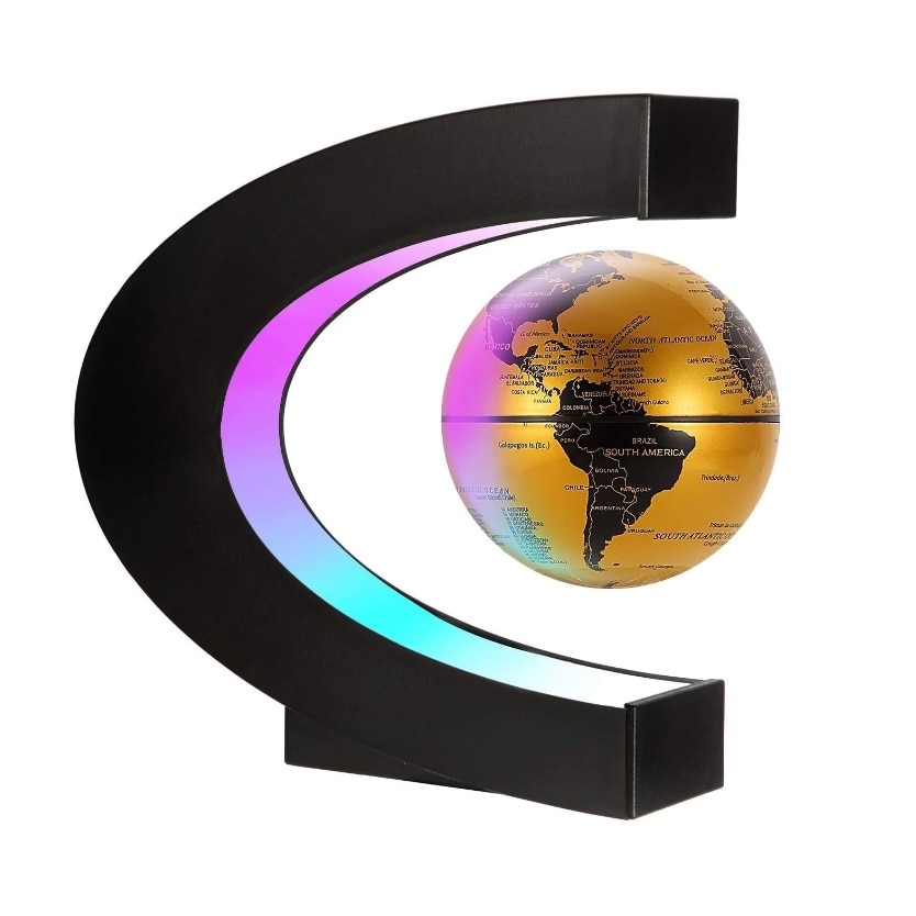 Glob pamantesc magnetic plutitor cu iluminare LED, C-Shape - eMAG.ro