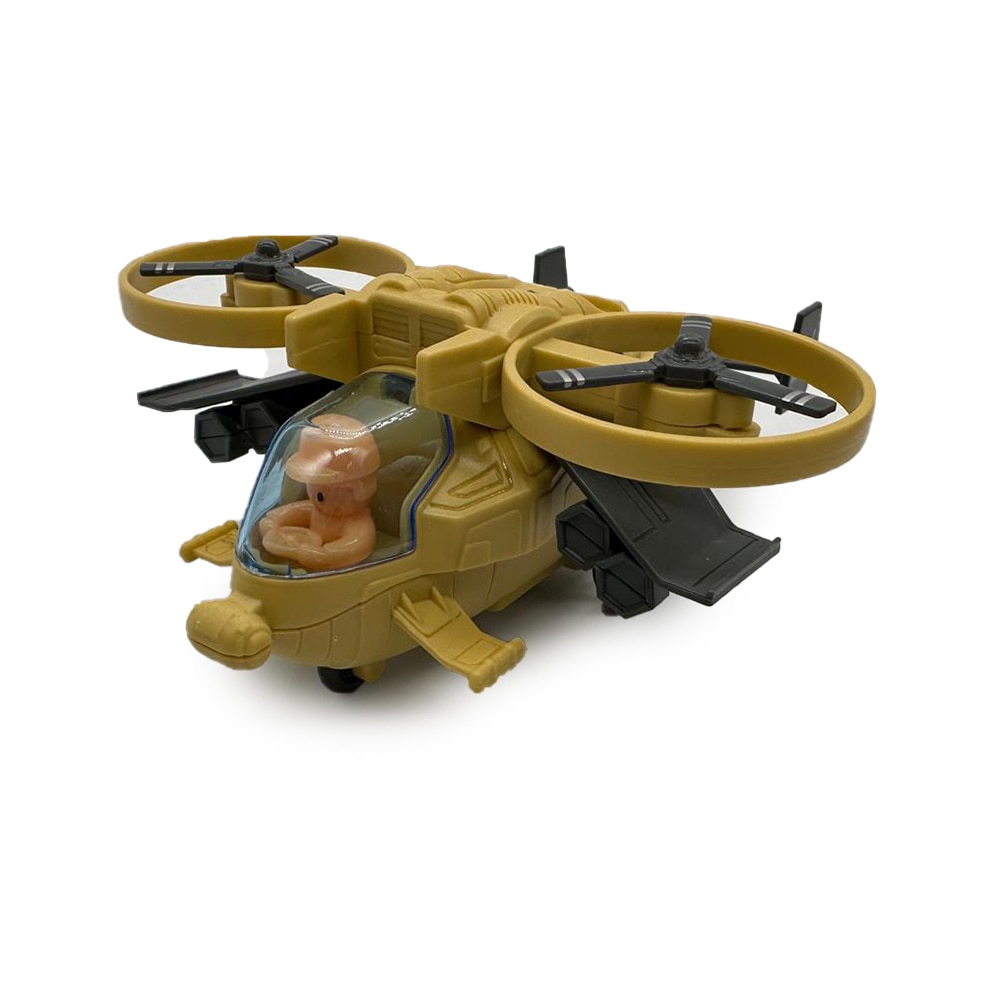 Set 2 avioane de jucarie, 13 cm, Verde/Galben, cu motor prin frictiune ...