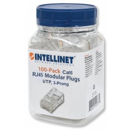 Pachet 100 mufe UTP RJ45 pentru cablu rigid Cat.6 Intellinet IWP-JAR ...