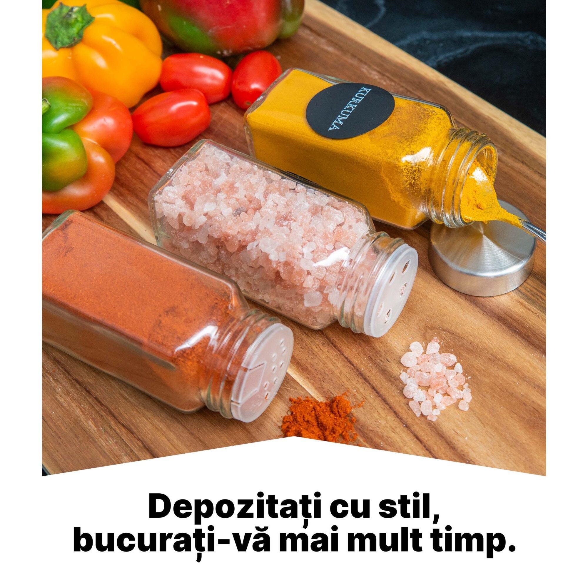 Set raft metalic pentru condimente Deco Haus - organizator de bucatarie ...