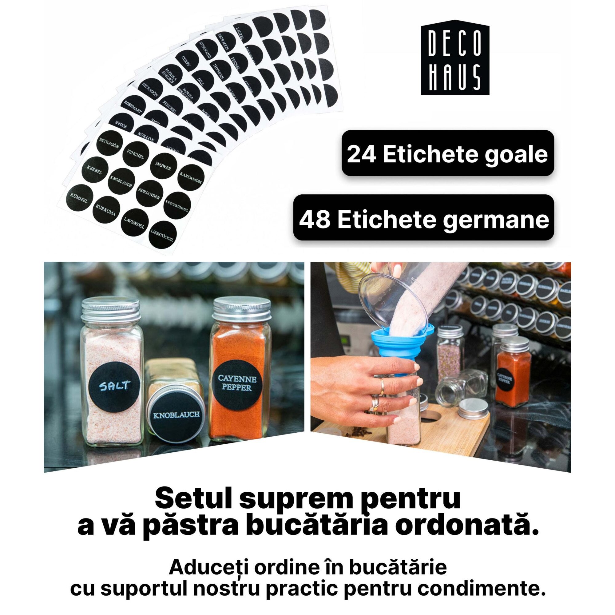 Set raft metalic pentru condimente Deco Haus - organizator de bucatarie ...