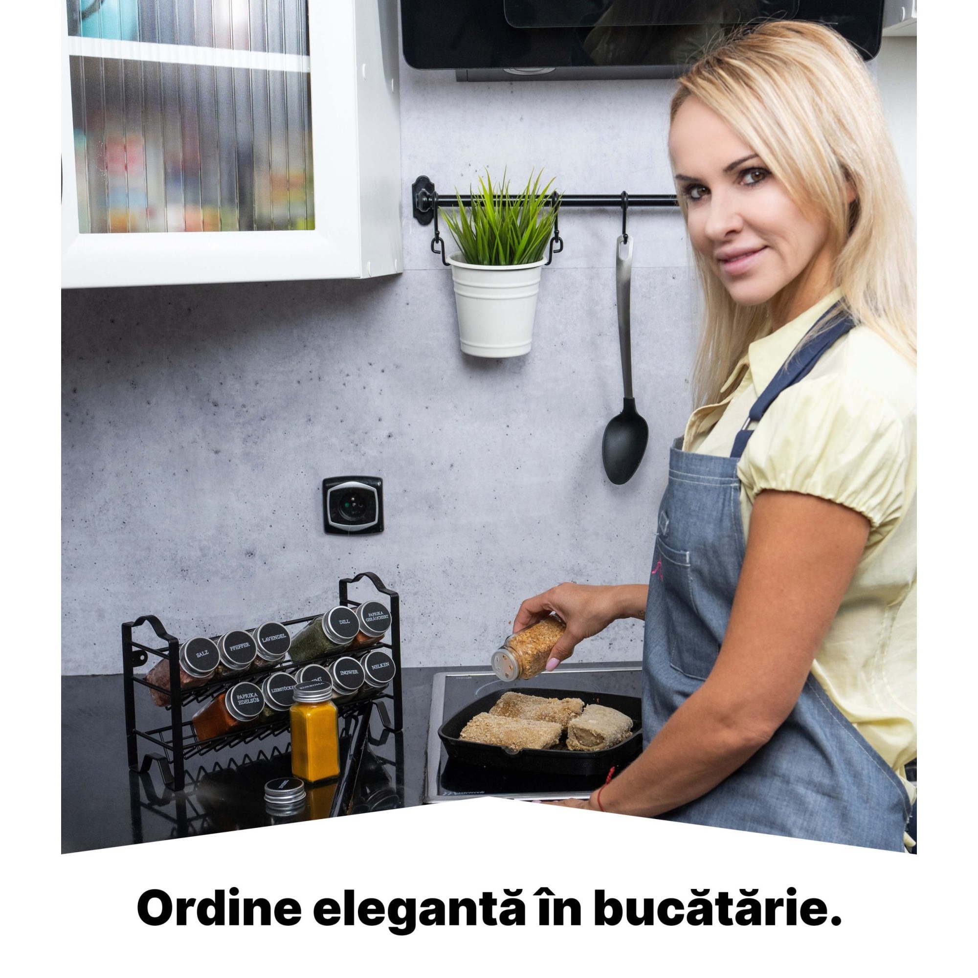 Set raft metalic pentru condimente Deco Haus - organizator de bucatarie ...