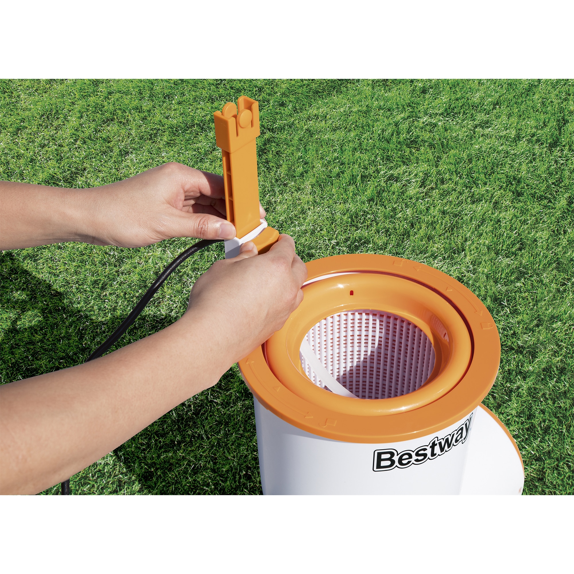 Sistem fitrare 2 in 1 Skimatic Bestway, curatarea suprafetei apei si ...