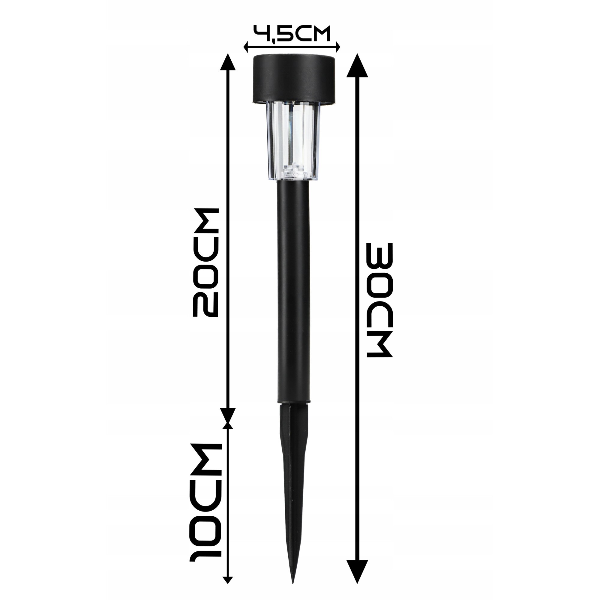 Lampa solara LED, iluminat de gradina, stalp incorporat, lumina rece ...