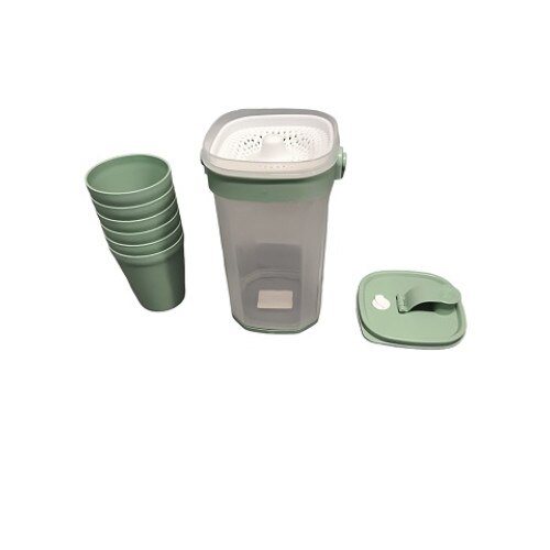 Set recipient apa 1400 ml plus 6 pahare, plastic, Clini X467 - eMAG.ro