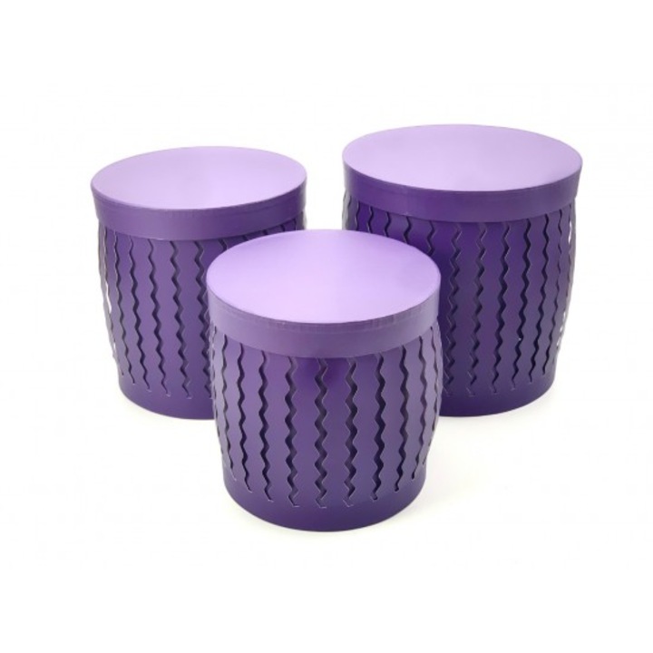 Комплект от 3 подаръчни кутии Purple No5266 Различни размери Emag Bg