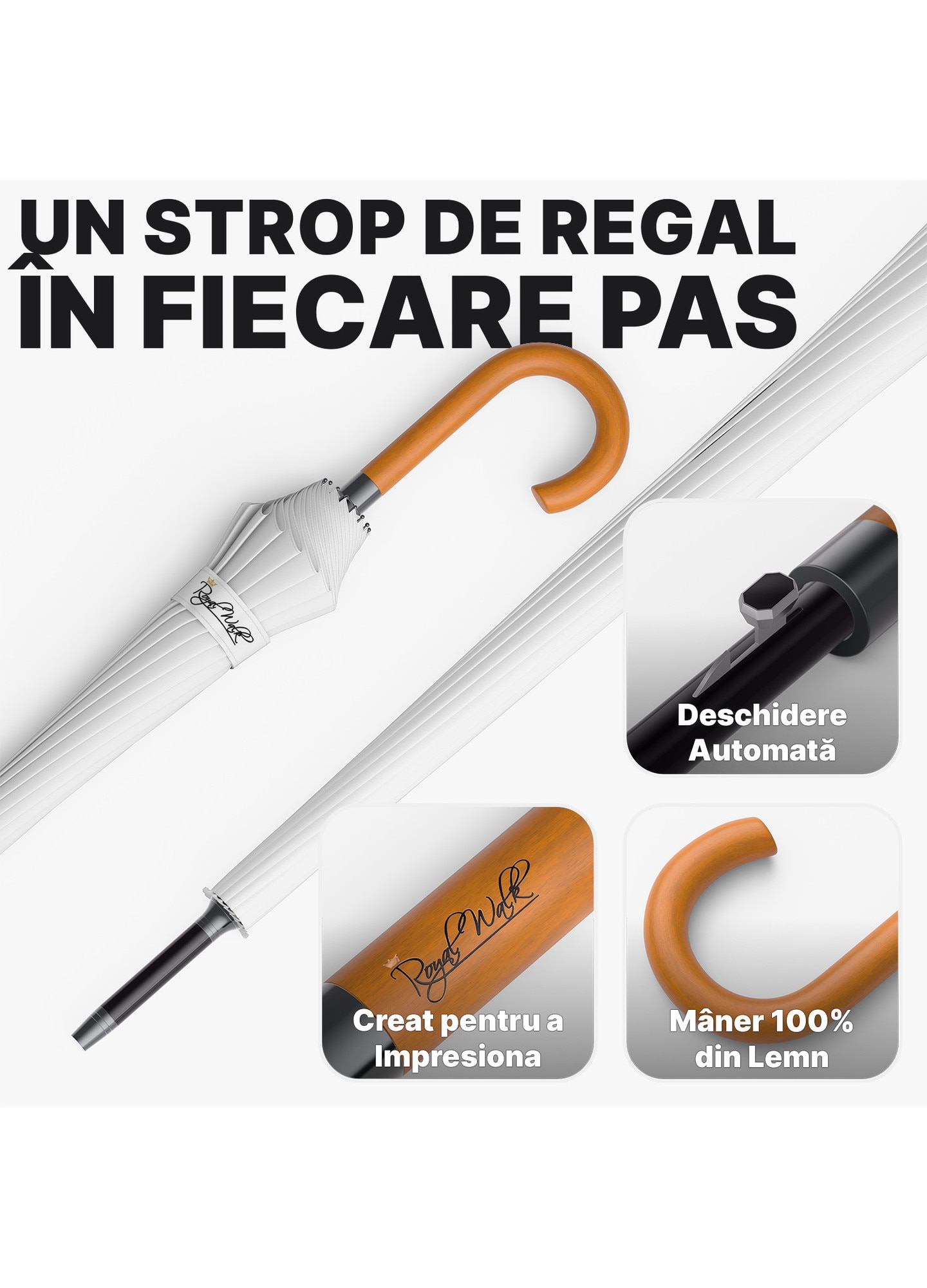 Umbrela de Ploaie Mare de Lux Royal Walk, Pentru Femei si Barbati ...