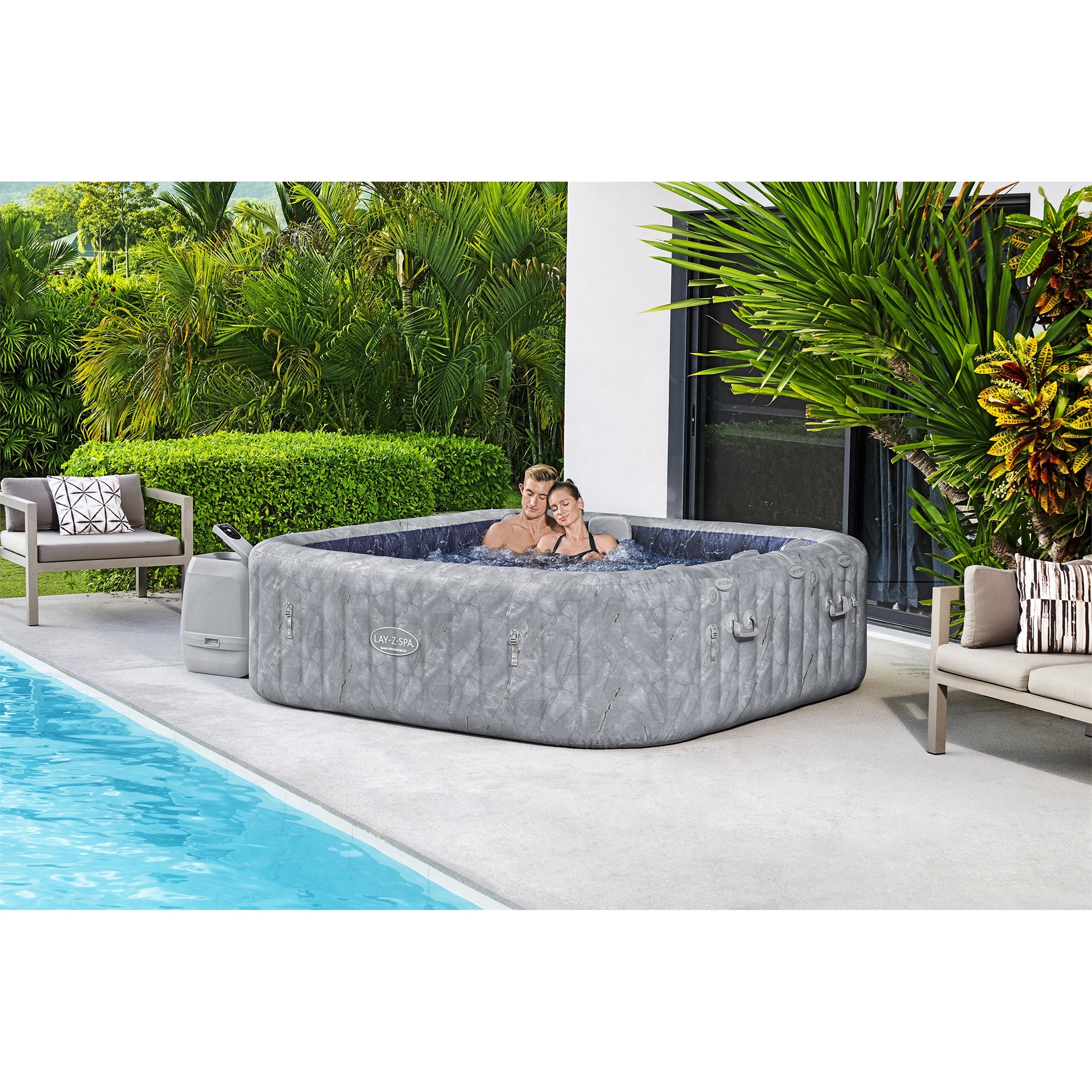 Jacuzzi gonflabil cu hidromasaj Lay-Z-Spa San Francisco HydroJet Pro ...
