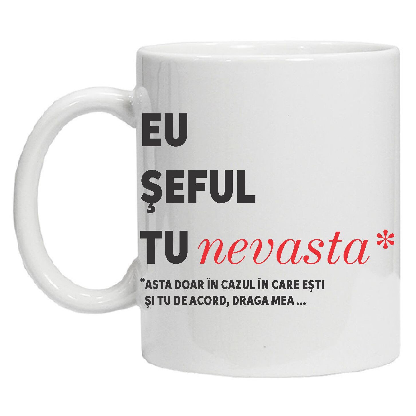 Cana personalizata "EU SEFUL TU nevasta...", CRD PRINT, 330ml, alba - eMAG.ro