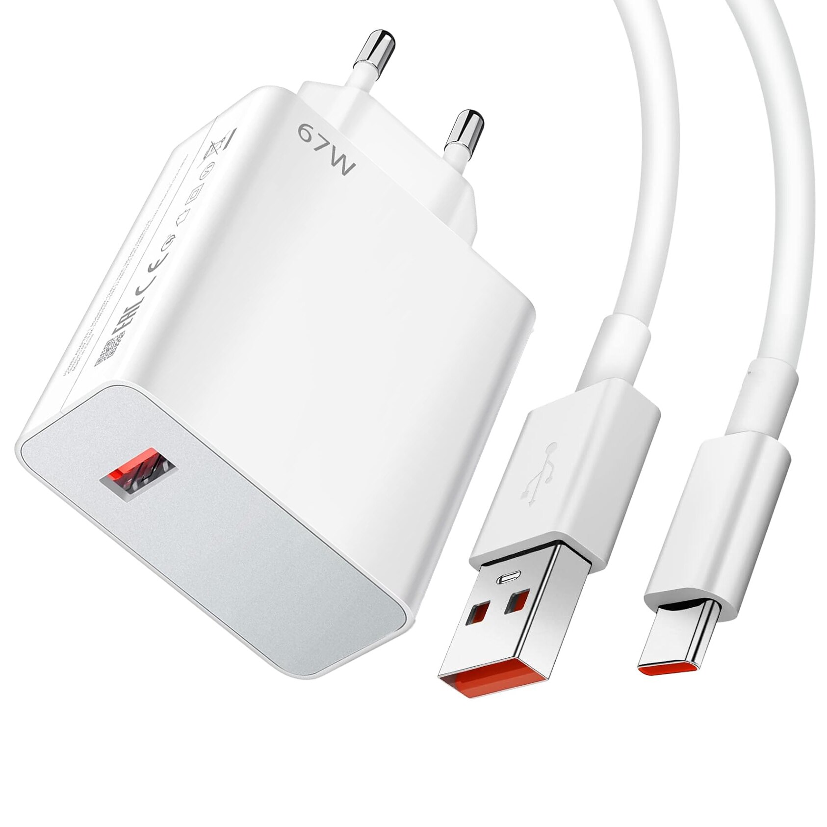 Incarcator retea Fast Charge 67W, 1 port USB 5V 9V 3A, 10V 6.7A, Cablu ...