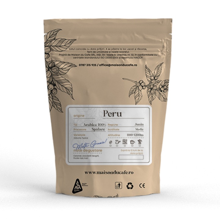 Cafea boabe proaspat prajita Peru 100 % Arabica Single Origin Maison du ...