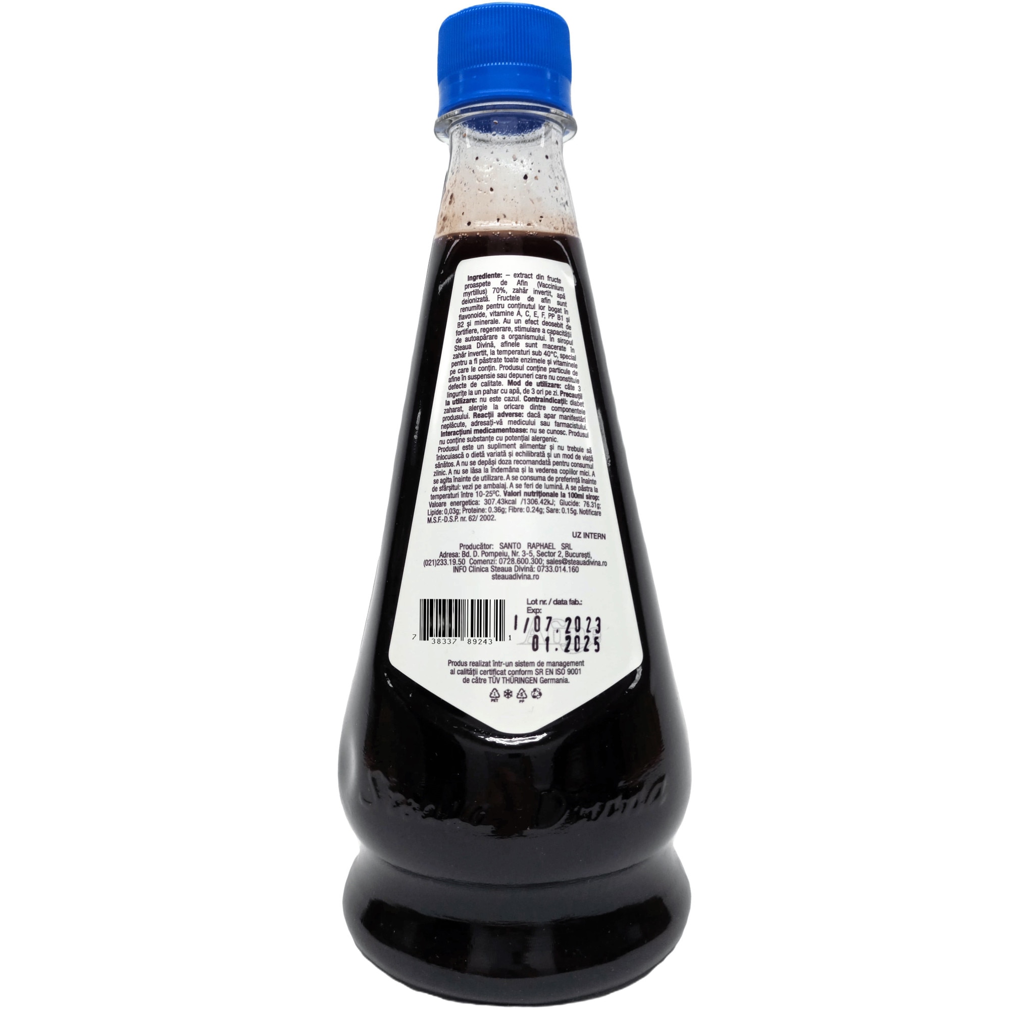 Sirop de Afine (70% fruct) extract la rece, fara aditivi, fara ...