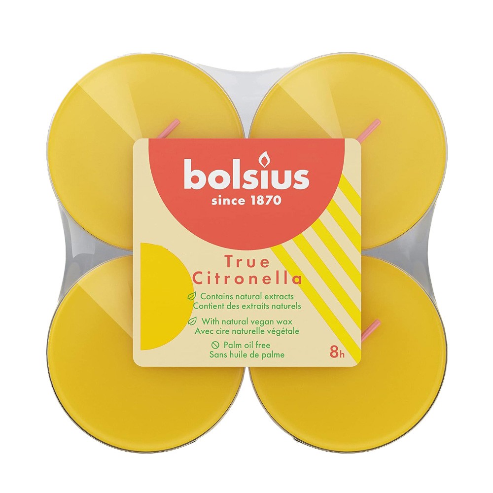 Lumanari Pastile, 8 Ore, 4 Bucati, Bolsius Citronella Maxi - eMAG.ro