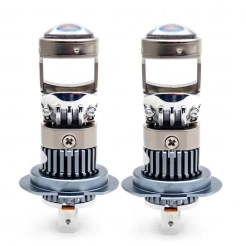 Set 2 becuri led cu lupa pro H7 LED M01R 150w 12V 6500k 300% brightness ...