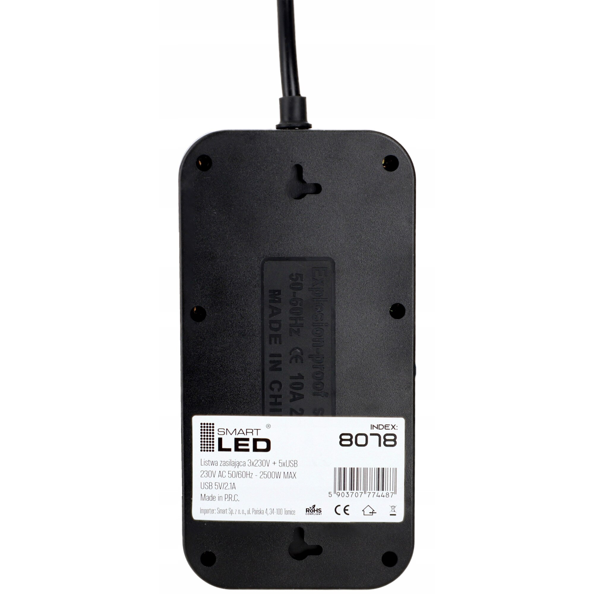 Cablu prelungitor pentru banda SmartLED, lungime 3 m, 3 prize, 4 x USB ...