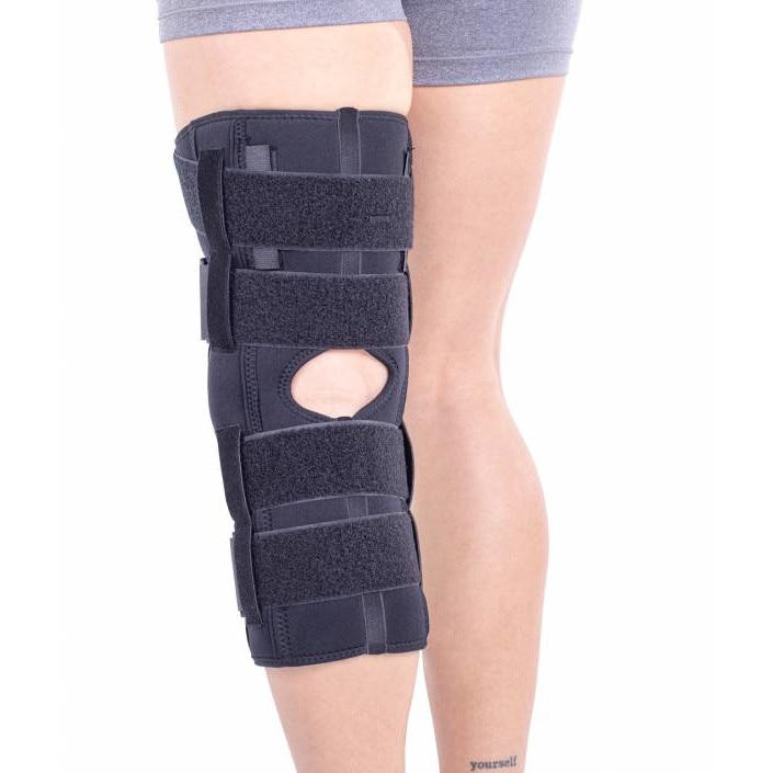 Orteza de genunchi mobila cu suport patelar si articulatii laterale ...