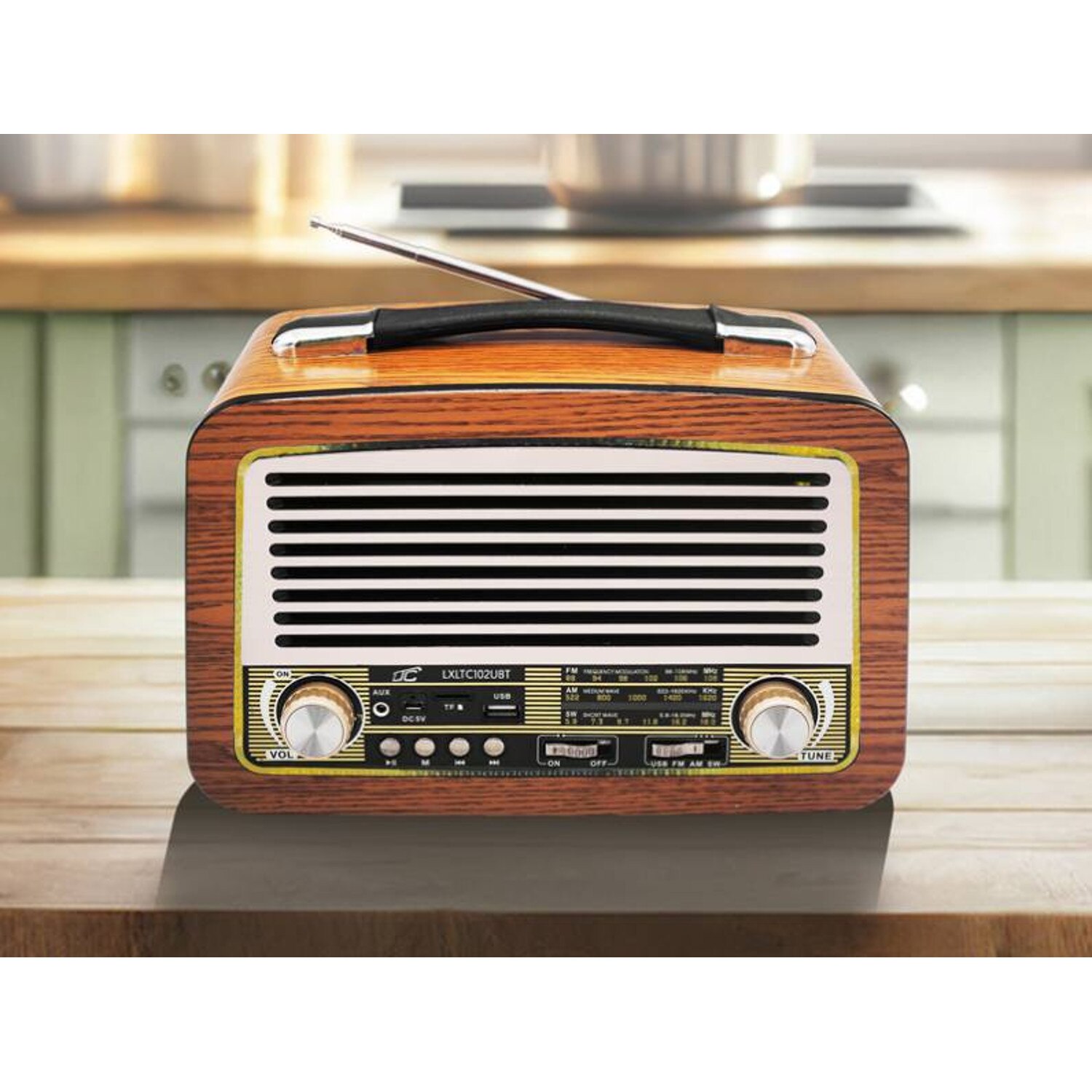 Radio portabil LTC Olza 102UBT, Bluetooth, FM/AM/SW, maro - eMAG.ro