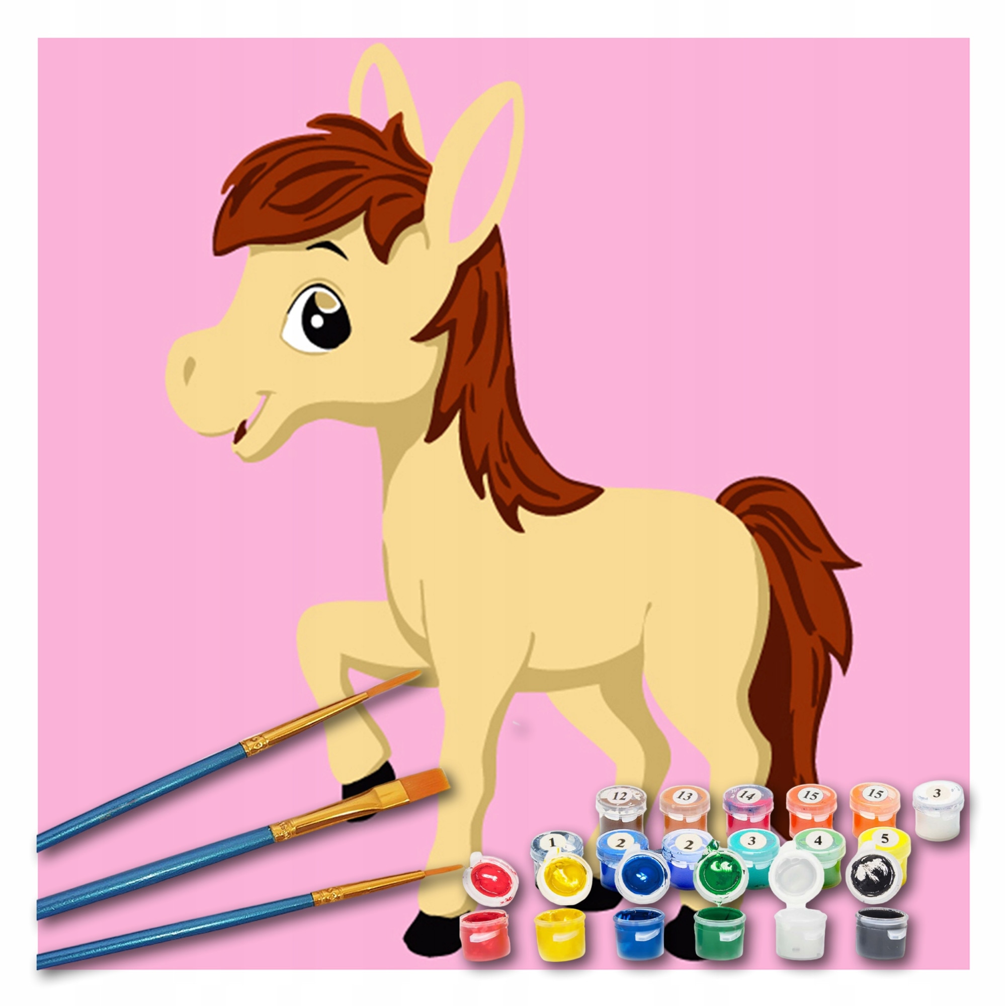 Set pictura pe numere pentru copii, 4-18 ani, KreoLeo, 20x20 cm, cu ...