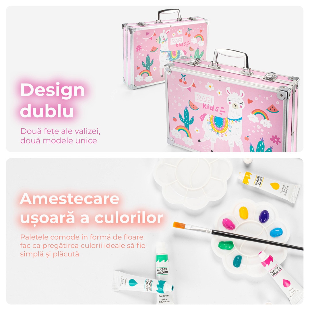 Set complet profesional de pictura si desen pentru copii, 145 piese ...