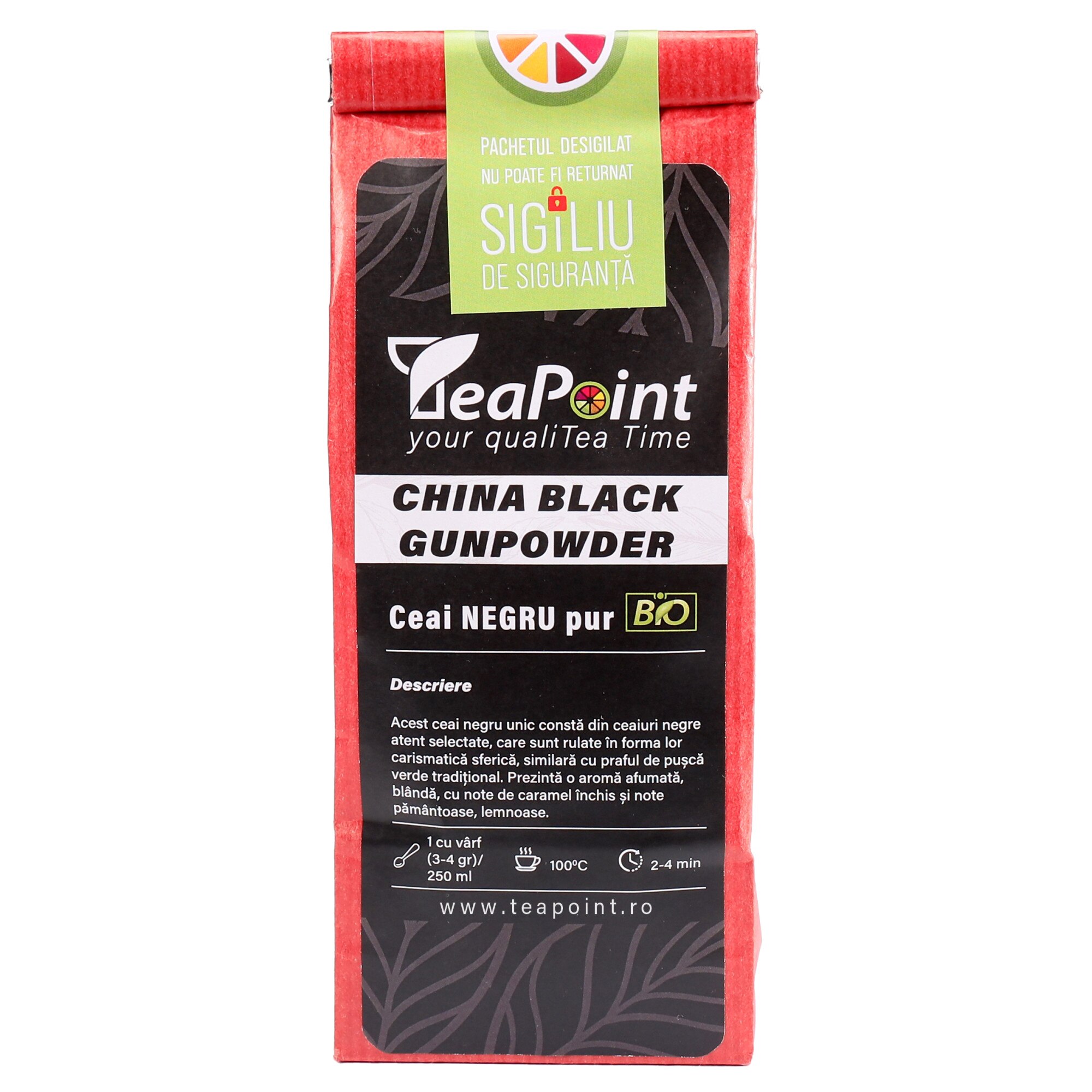 Ceai negru, China Black Gunpowder BiO, Tea Point, 100g - eMAG.ro