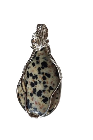 Pandantiv cu Jasp Leopard, fir metalic argintiu, Bej, 5 cm - eMAG.ro