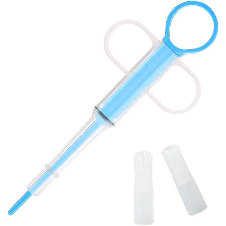 Dozator de medicamente pentru animale, Silicon, 15 x 6cm, Albastru ...