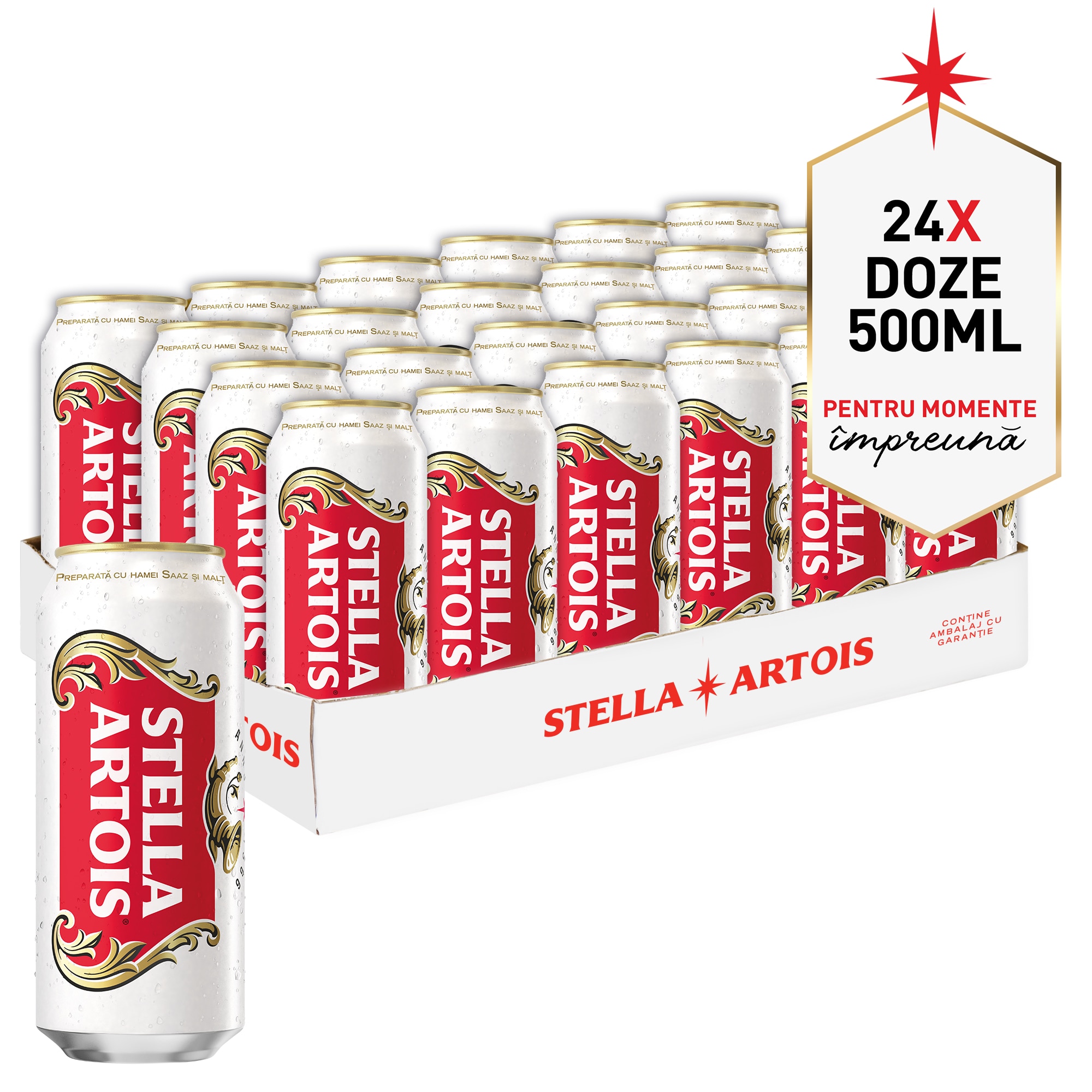 Bere Blonda superioara Stella Artois, Doza, 24 x 0.5l - eMAG.ro