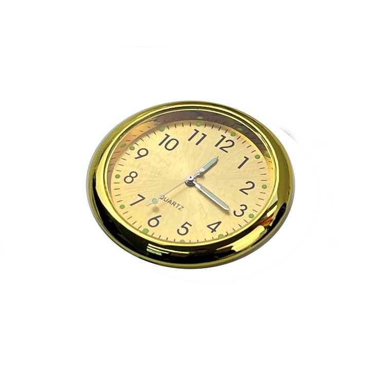 Ceas Metalic Bord sau Grila Ventilatie Rotund Auriu 40mm - eMAG.ro