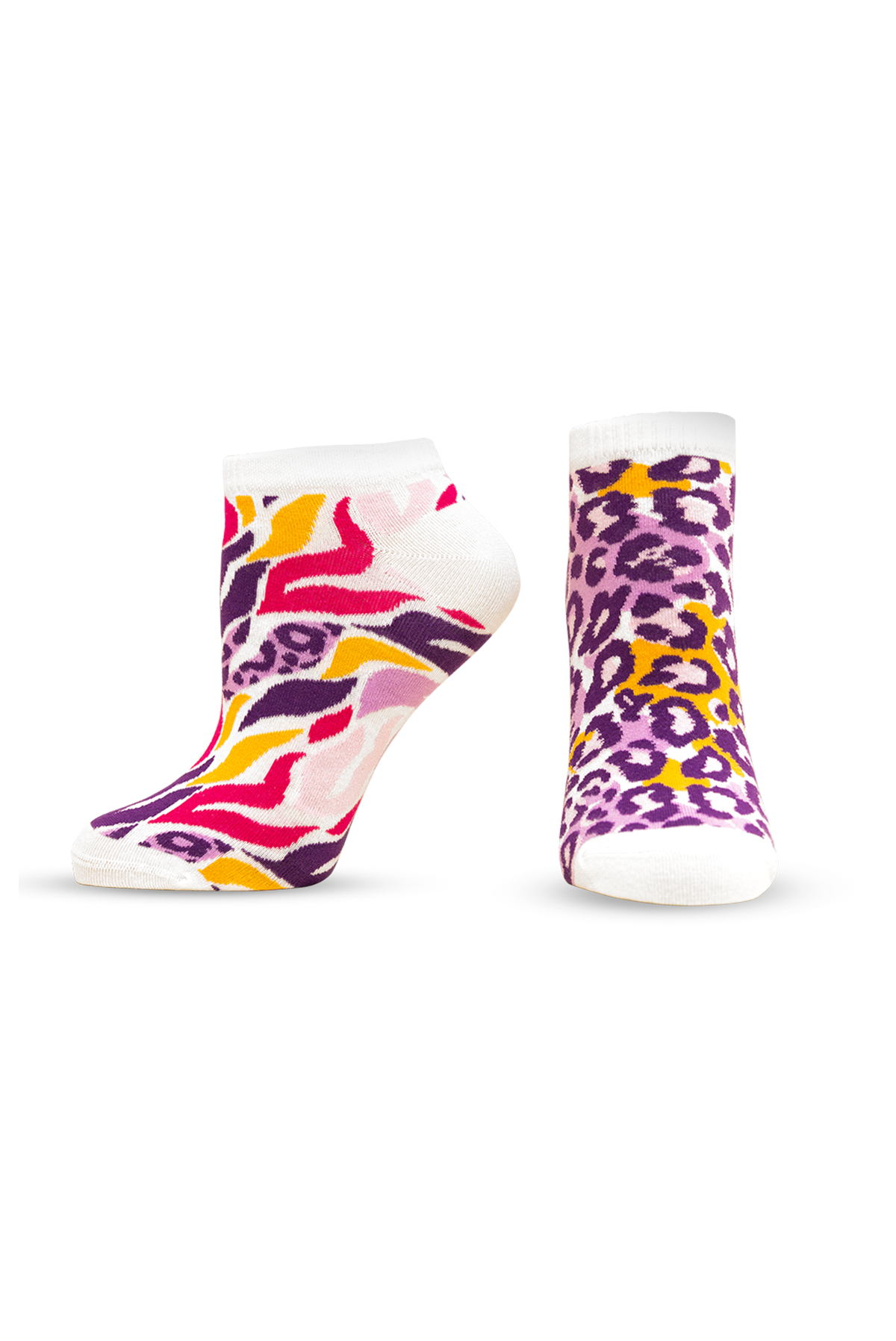 Дамски чорапи с къс конч Аgiva Happy Foottopia, Бамбук, Лилав принт, 35 ...