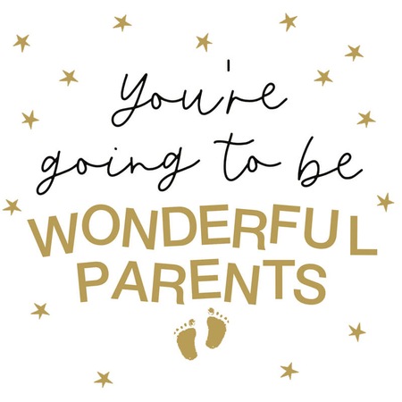 Felicitare din carton 15x15 cm pentru viitori parinti Wonderful Parents ...