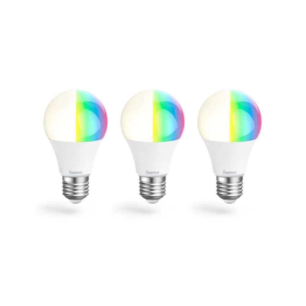 Set becuri inteligente reglabile HAMA, WLAN, E27, 8.5W, RGBW, control ...