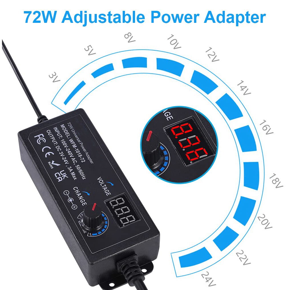 Alimentator Reglabil Universal 3-24V, 3A, Afisaj Digital de Voltaj si ...