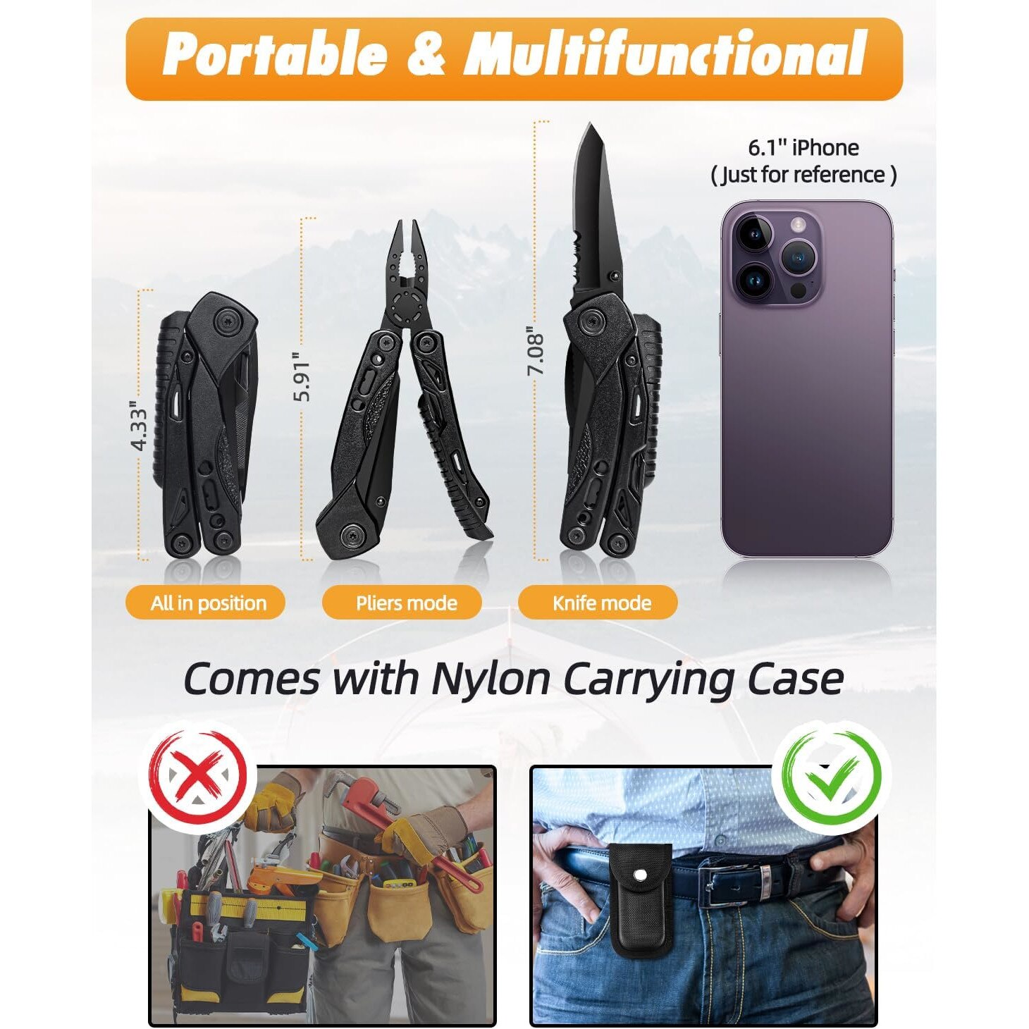 Cutit multifunctional 24 in 1, Otel, Negru - eMAG.ro