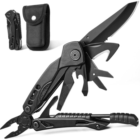 Cutit multifunctional 24 in 1, Otel, Negru - eMAG.ro