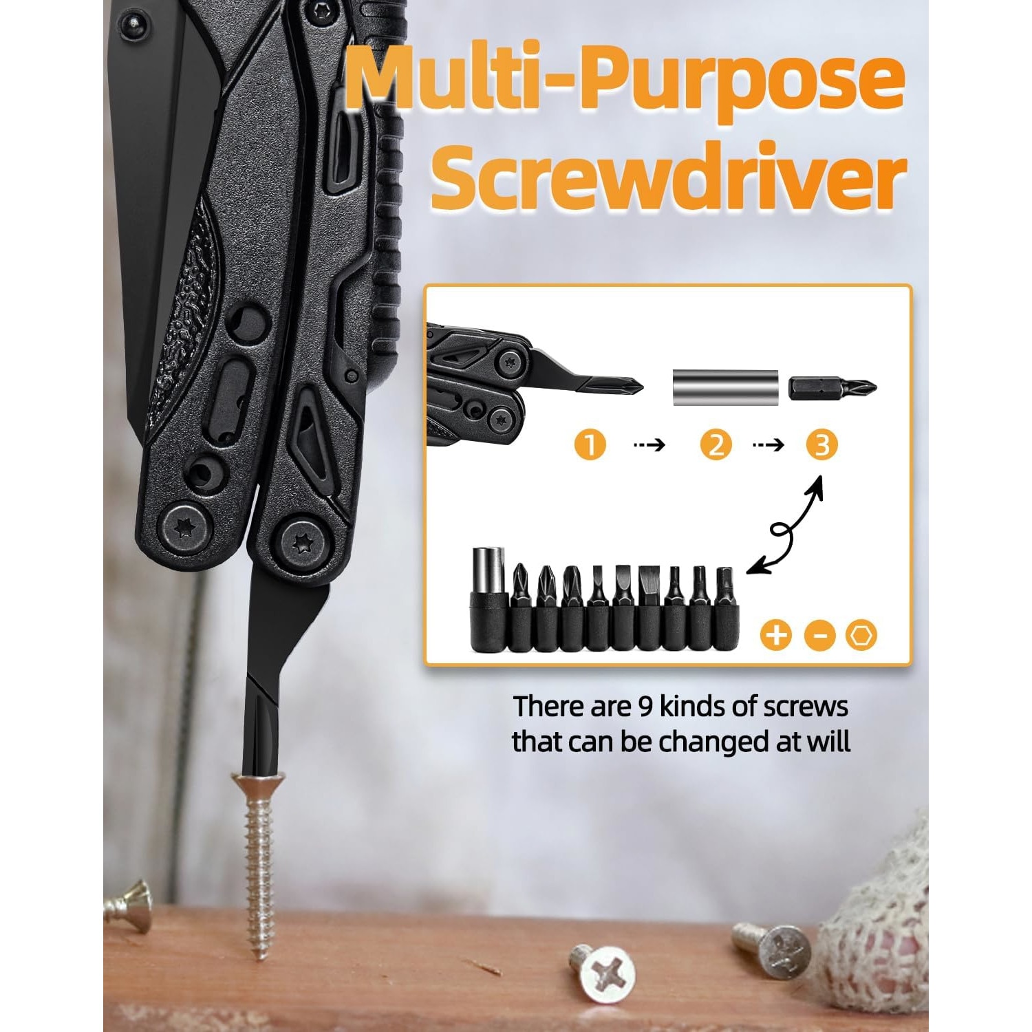 Cutit multifunctional 24 in 1, Otel, Negru - eMAG.ro