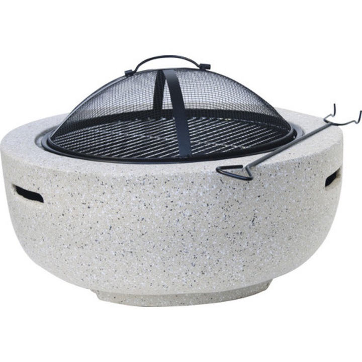 Grill De Gradina Si Bol de Foc cu Capac Ø 60 Cm Gri - eMAG.ro