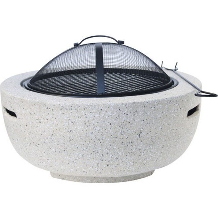 Grill De Gradina Si Bol de Foc cu Capac Ø 60 Cm Gri - eMAG.ro