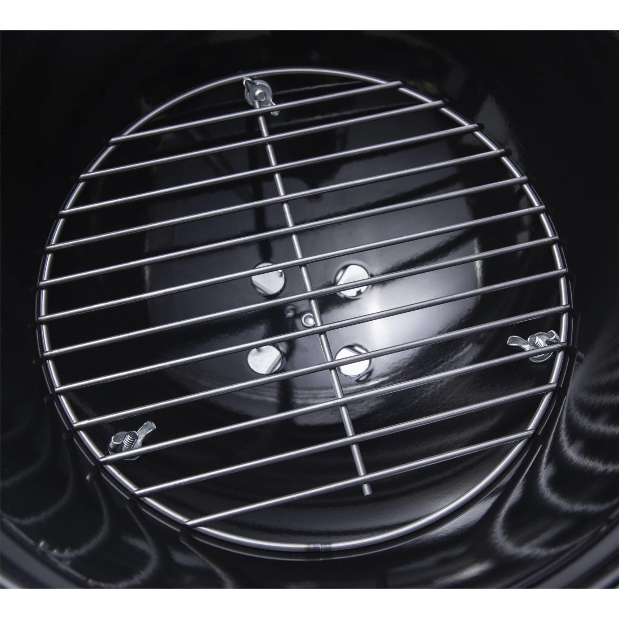 Gratar rotund, din otel, cu suport cromat, tava din inox, 43x37cm ...