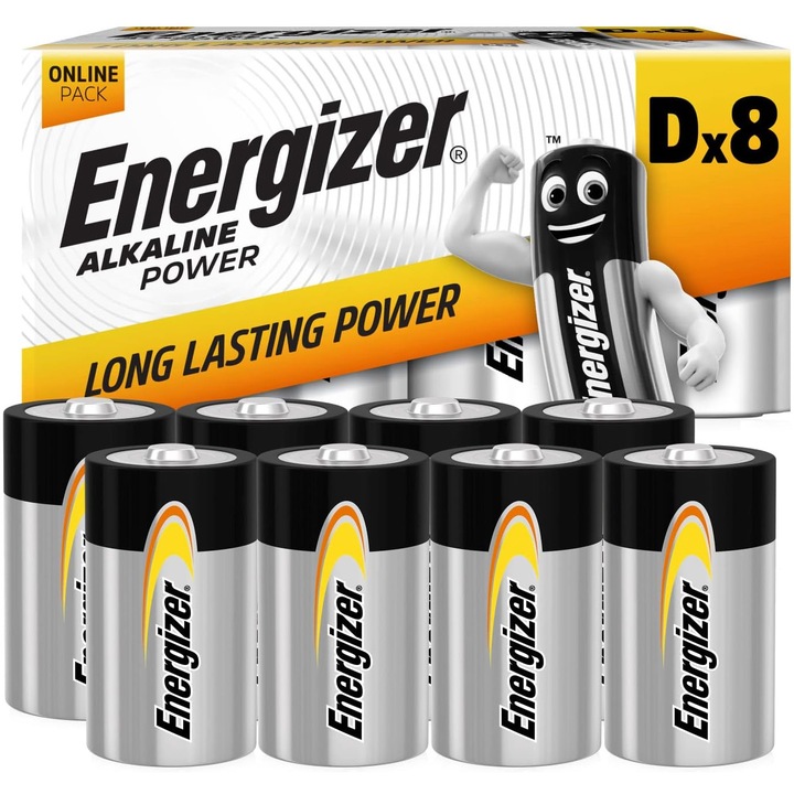 Baterii Energizer Alkaline Power D, 8 buc - eMAG.ro