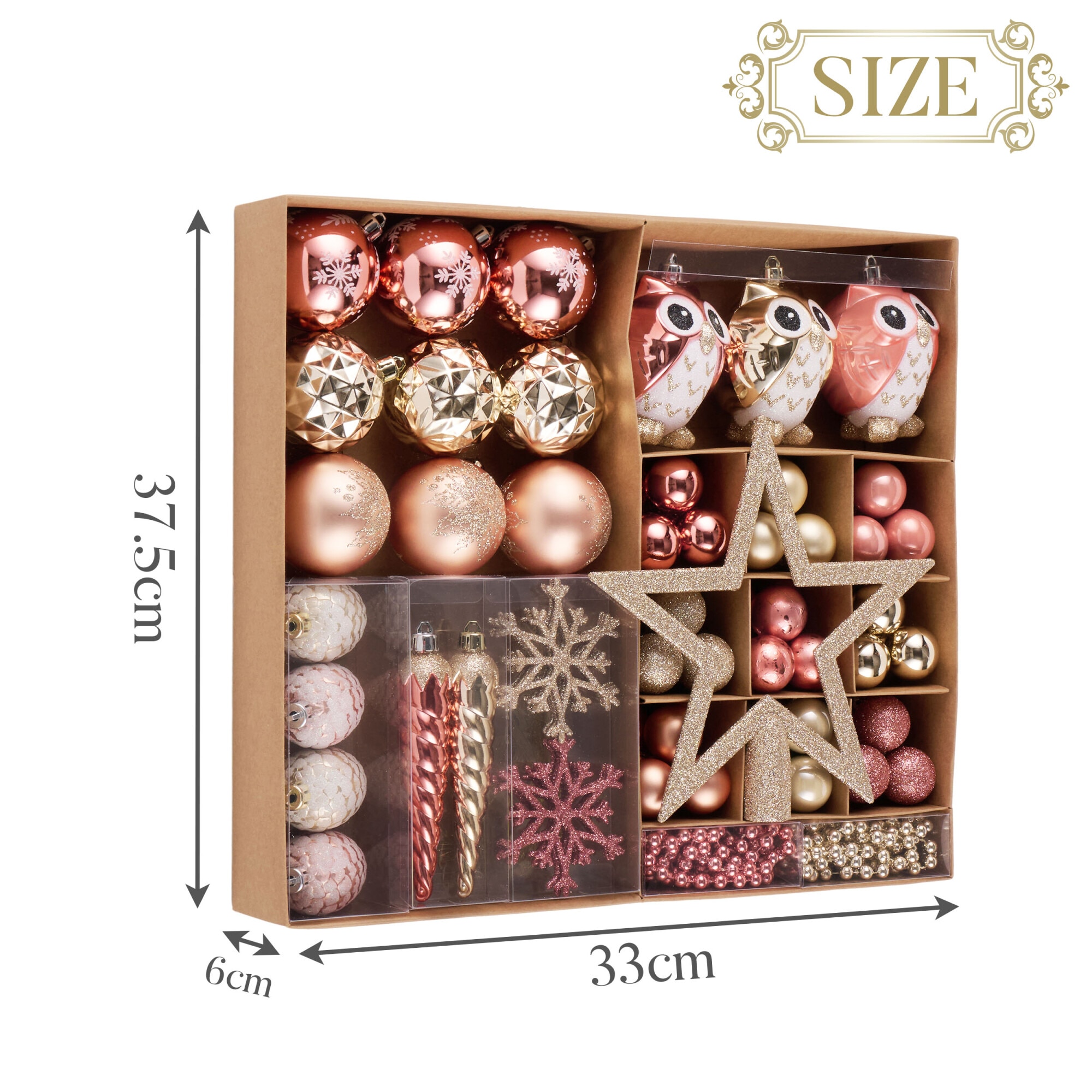 Set 90 de ornamente brad Kring, diverse forme si dimensiuni, Roz - eMAG.ro