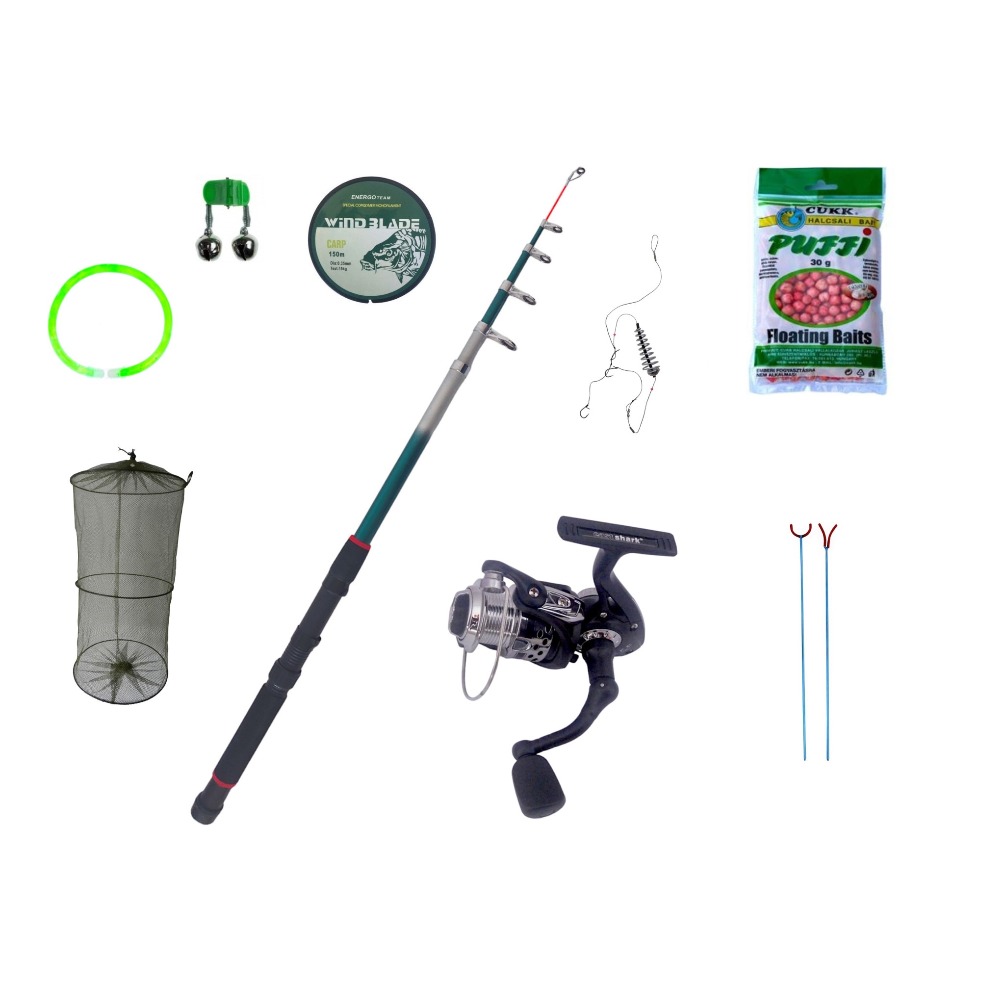 Set pescuit Eastshark, lanseta Goldshark 3m, mulineta cfc 6000 si ...