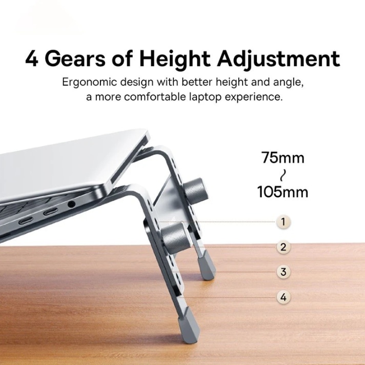 Suport de birou pentru laptop, din aliaj de zinc, ajustabil 4 inaltimi ...