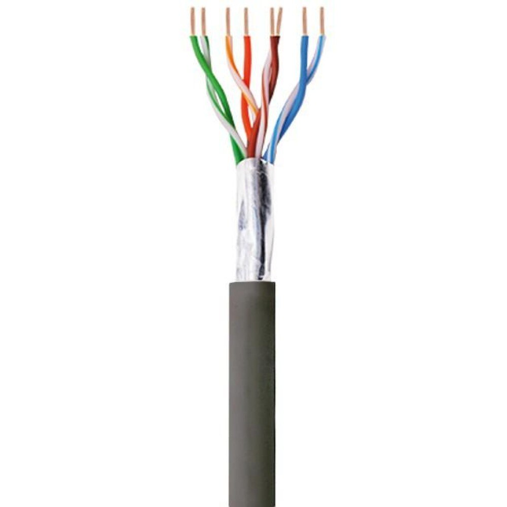 Cablu retea, torsadat, F/UTP, Cat.5E, CCA, 100m, Cablu rigid de ...