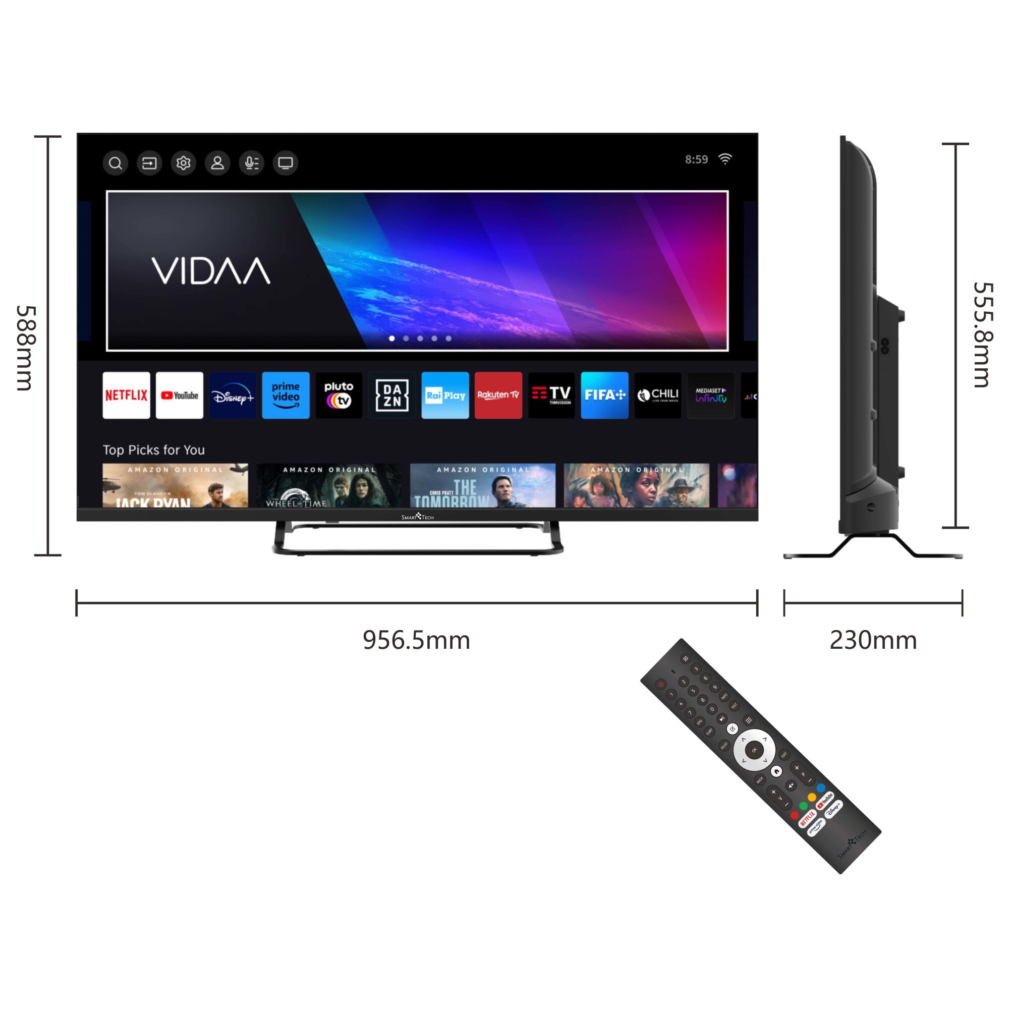 Televizor smart, Smart Tech, VIDAA 4K UHD LED, 109cm - eMAG.ro