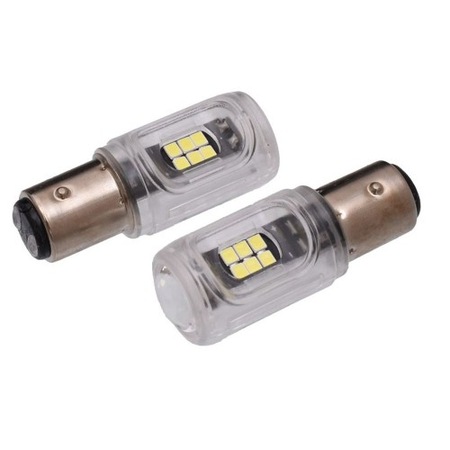 Set 2 becuri auto, cu LED, BAY15D, pentru pozitie si frana, 12V, 5W ...
