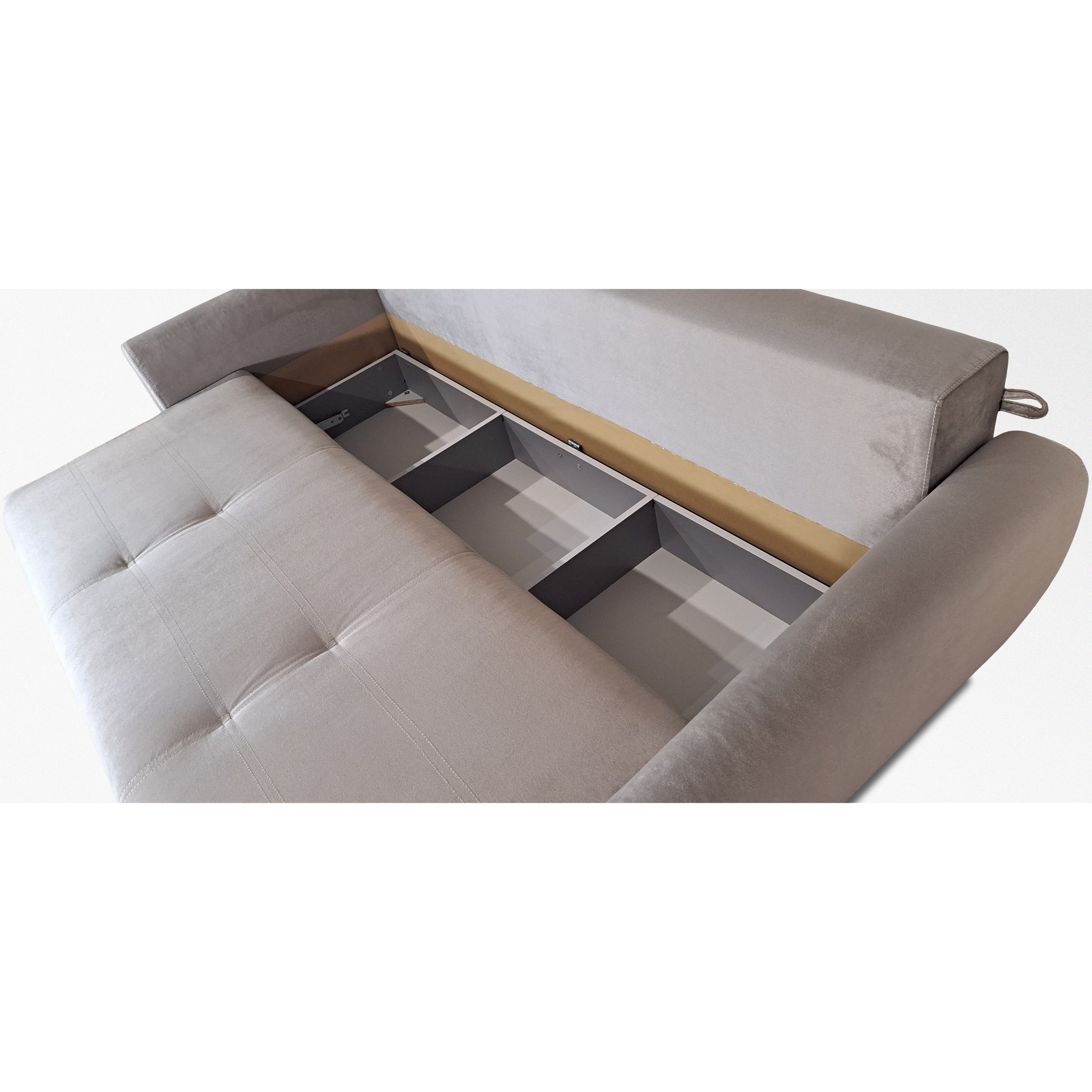 Canapea extensibila Olivia 140, Iza, pat, saltea arcuri Relaxa, lada ...