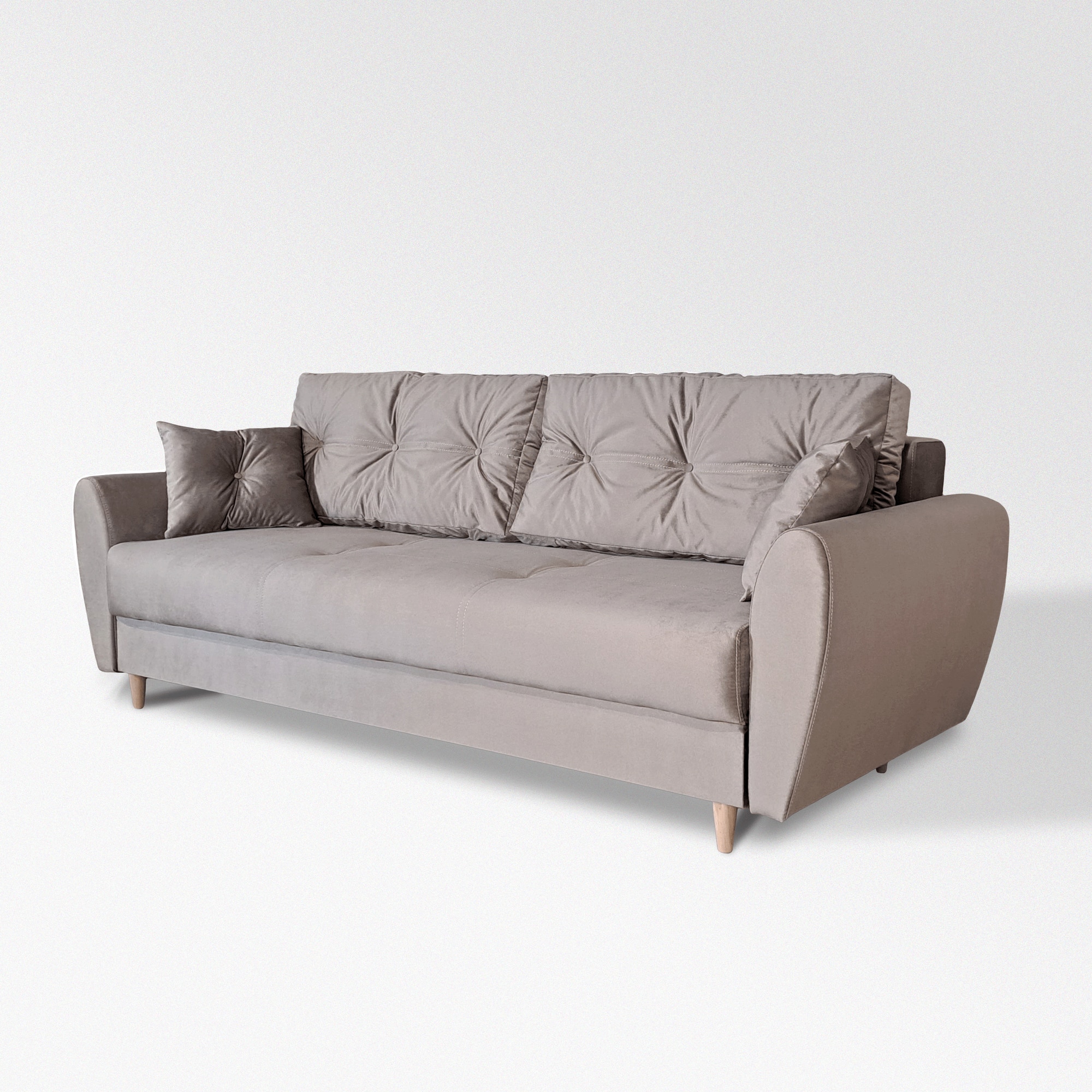 Canapea extensibila Olivia 140, Iza, pat, saltea arcuri Relaxa, lada ...