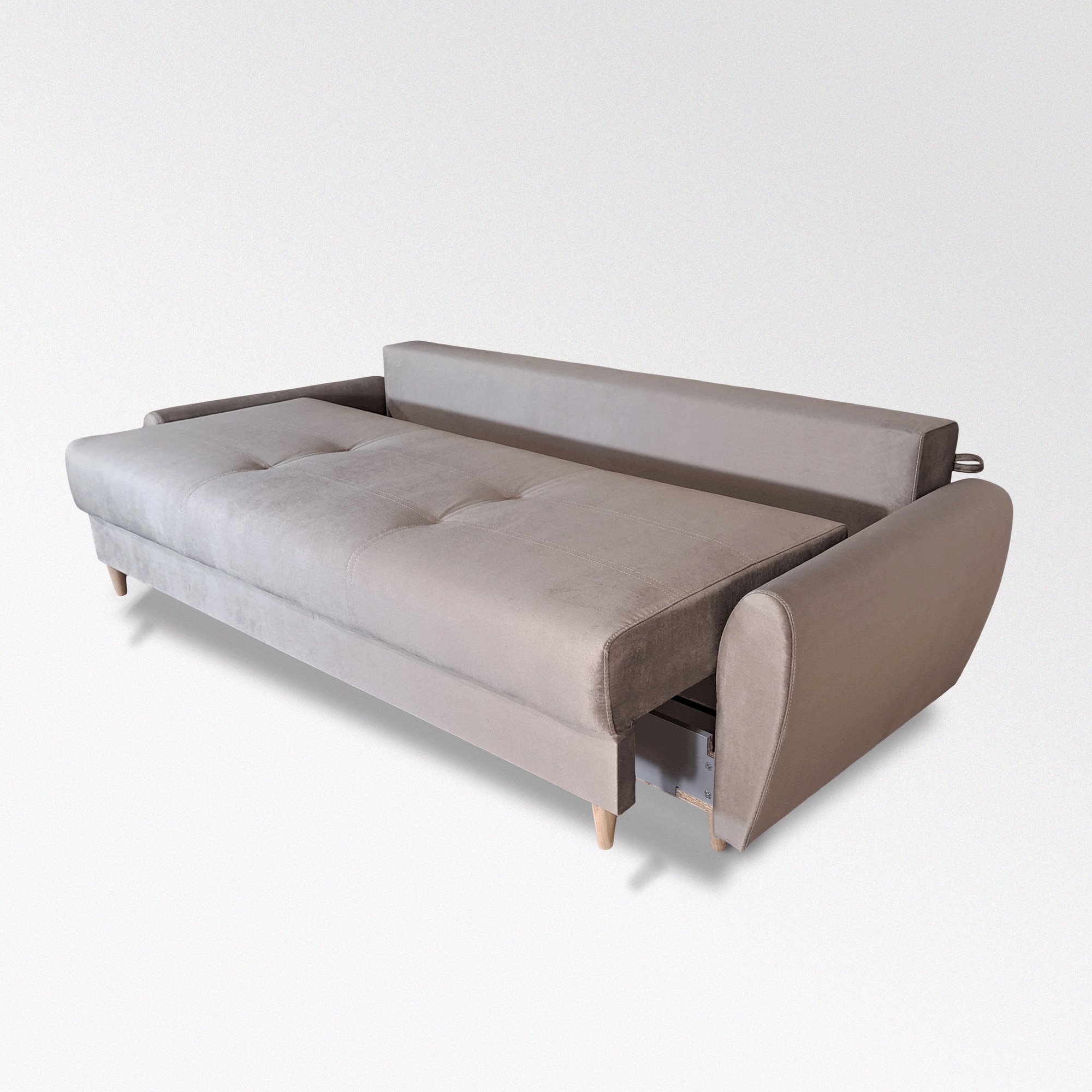 Canapea extensibila Olivia 140, Iza, pat, saltea arcuri Relaxa, lada ...